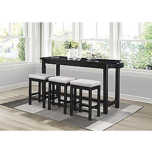 Homelegance 4-Piece Counter Height Dinette Set, Black