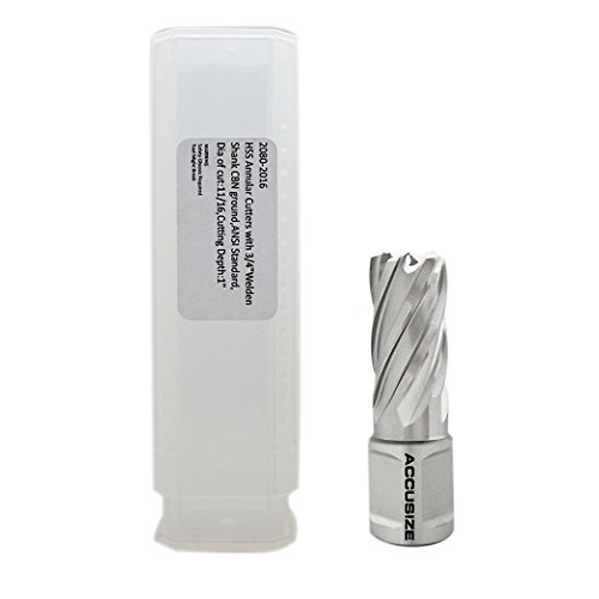 Accusize Industrial Tools 11/16'' X1'' Cutting Depth H.S.S. Annular Cutter with 1 Pc Pilot Pin, 2080-2016Pin