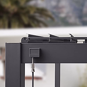 SORARA Louvered Pergola Mirador 10' × 20' Aluminum Gazebo with Adjustable Roof for Outdoor Deck Garden Patio (Charcoal Black)