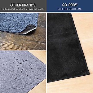 QQpony Large Chair Mat for Hard Floor, 63"x51" Office Chair Mat for Hardwood Floor, Flannel Fabric Desk Rug for Hard Surface, Protector Floor Chair Mat for Home Office (Black)