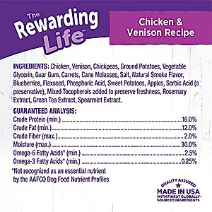 Wellness Rewarding Life Grain-Free Soft Dog Treats (Previously Wellbites), Made in USA with Natural Ingredients, Ideal for Training (Chicken & Venison Recipe, 6-Ounce Bag)