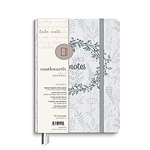 Southworth Premium Journal, 5.5” x 8.25”, Rustic Greenery Design, Premium 28lb/105gsm Paper, Medium Book Bound Journal, Medium Book Bound Journal, 80 Ruled Sheets/160 Ruled Pages (91919)