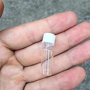 TAI DIAN 100pcs 1ml Mini Glass Bottles Vials White Plastic Cap Empty Tiny Transparent Glass Bottle Jars Screw Cap 10286mm Wholesale (10x28x5mm-plastic Cap)