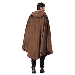 Colorful House Adult Northern knight Costume Cloak Gothic Witch Cloak Renaissance Medieval Capes(Brown,39")