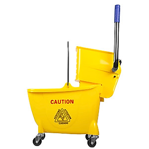 WEN Rolling Mop Bucket with Down Press Wringer, 26-Quart Capacity (73034B)