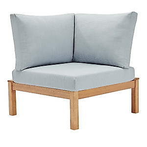 Modway EEI-3694-NAT-LBU Freeport Corner Chair, Natural Light Blue