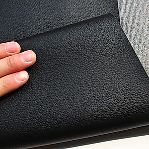 Black Faux Leather PU Leather Fabric 36" x 54" 1 Yard 0.8 mm Thickness Synthetic Leather Upholstery Leather Fabric Leather Material for Upholstery Couch Sofa Bags Chairs Car Seats DIY Crafts
