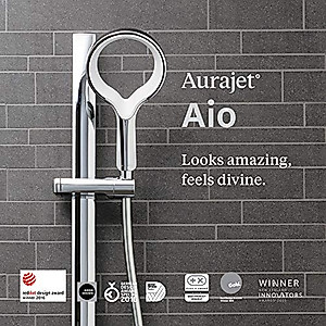 Methven Aio Removable Handheld Shower Head with High Pressure Water Jets, Hose, and Adjustable Arm Mount | Water Saving & High Pressure Spray Technology, Chrome