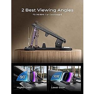 LISEN Dashboard Phone Holder for Car, Dashboard Mount [ Never Slip& Fall] Universal Car Phone Holders for iPhone Dash Accessories Compatible with iPhone 15 Pro Max Plus 14 13 12 Mini Samsung All