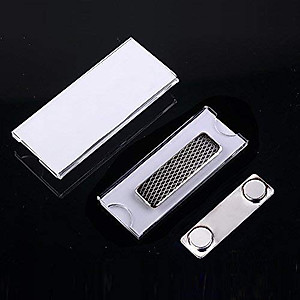 Strong Magnetic Name Badge Holders with Steel Back Plate, 100 Pack Name Tags/ID Badge Magnets, Fastener with 3M Adhesive on Front Plate,Strength Neodymium Magnets