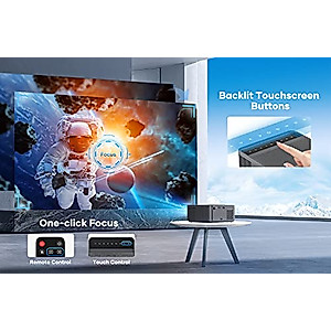 [Electric Focus] Projector with WiFi and Bluetooth, Portable Projector 4K Support, 500 ANSI 20000L, Touch Screen, Auto Vertical Keystone & 4P/6D, VACASSO Outdoor Movie Projector for Phone/PC/TV Stick