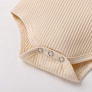 Ledy Champswiin Winter Newborn Baby Boy Girl Clothes Set Ribbed Outfits Unisex Infant Solid Long Sleeve Tops Pants 2PCS