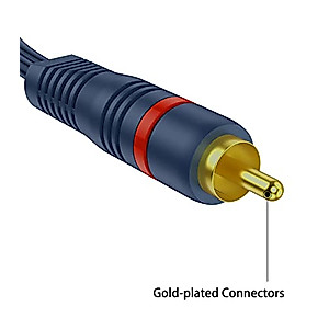 DteeDck RCA Splitter 1 Male 2 Female 2 Pack, RCA Y Splitter RCA Cable Audio Video Splitter Adapter Extension Cord 0.2M/0.65ft for Subwoofer Speaker
