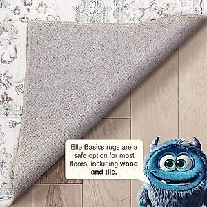 Well Woven Elle Basics Silk Ivory 2'x3' - Non-Slip Rubber Backed Washable Modern Vintage Area Rug for Bedrooms, Kitchens & Entryways - Easy to Clean & Durable