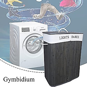 Large Laundry Hamper,Clothes Hamper with 2 Removable Liner Bags,X-Large Laundry Basket Collapsible Laundry Hamper,Grey