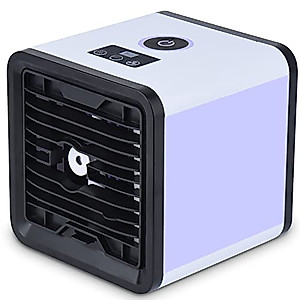 DEKBED Portable Air Conditioner, Mini AC Unit，small personal evaporating cooler, 3 speed 7 color LED lights, 4 in 1 person cooling fan touch screen, Home Room Office outdoor