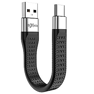 Rixmie Short USB C Cable [5.5 inch], USB A to USB C Short Cable, 10Gbps Data Transfer, 3.0 QC Fast Charging, Support Android Auto