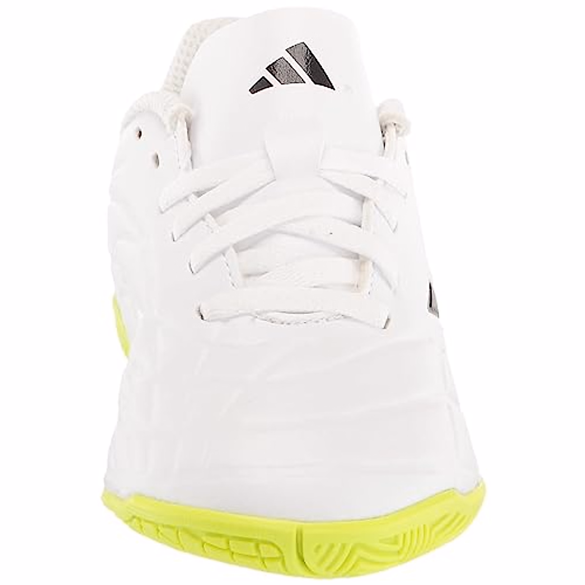 adidas Copa Pure.4 Indoor Sneaker, White/Core Black/Lucid Lemon, 12 US Unisex Little Kid