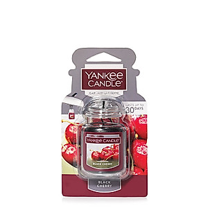 Yankee Candle Car Air Fresheners, Hanging Car Jar® Ultimate Black Cherry Scented, Neutralizes Odors Up To 30 Days