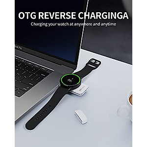 Portable Watch Charger for Samsung Galaxy Watch 6/5 - ANPULES USB C & USB A Watch Charger [OTG] for Galaxy Watch, Magnetic Wireless Charger for Galaxy Watch 4/4 Classic/3/Galaxy Active 2 (White)