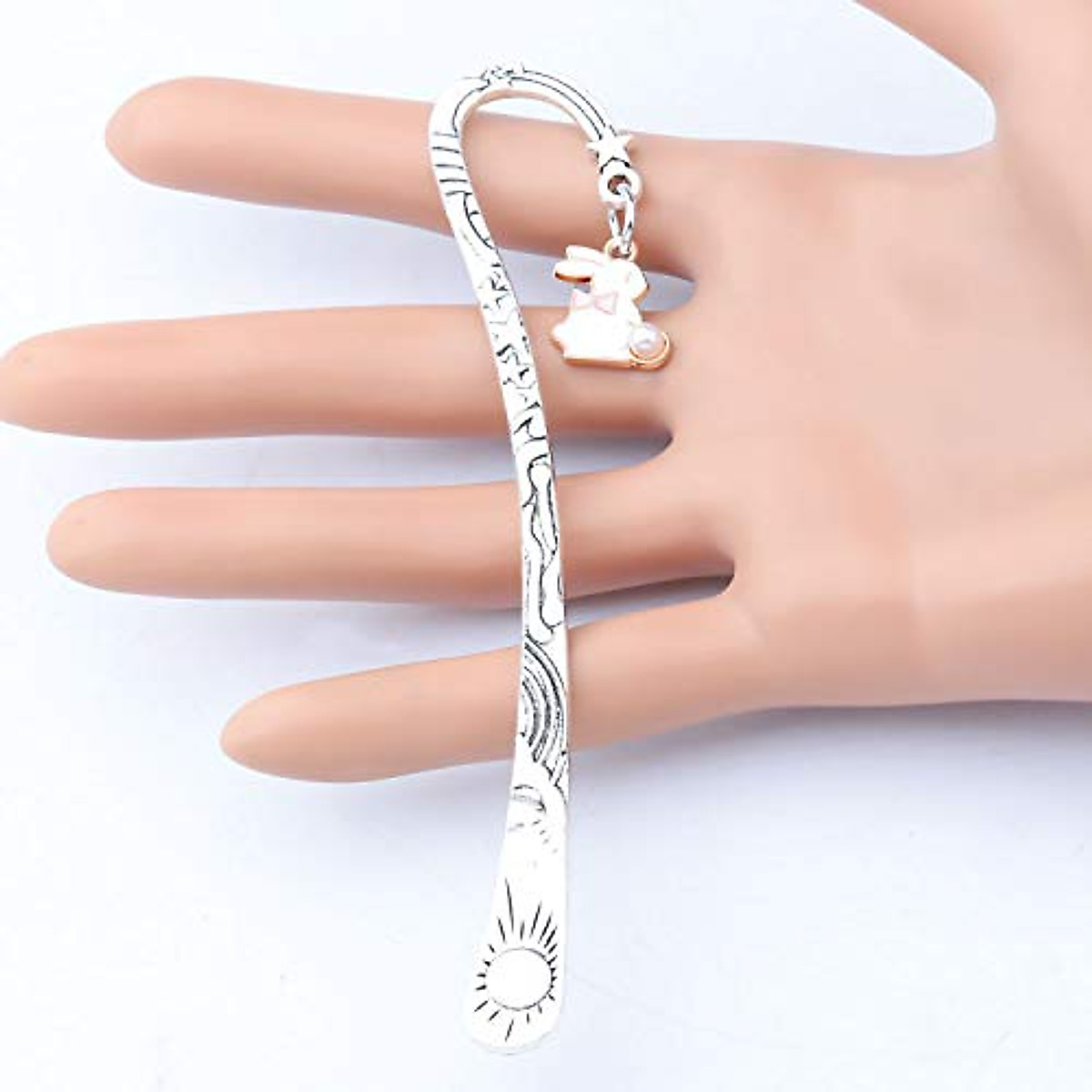 WSNANG Bunny Rabbit Gift Rabbit Bookmark Rabbit Lover Gift Cute Animal Jewelry Gift for Kids Adults Bookworms (Rabbit Bookmark)