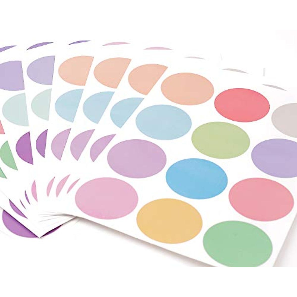 PapaKit Large Round Polka Dot Confetti Wall Decal Baby Nursery Child Kid Boy Girl Bedroom Home Decor | Creative Art Design Pattern | Safe Removable Adhesive (Pastel Rainbow, 2 Inches x 120 Pieces)