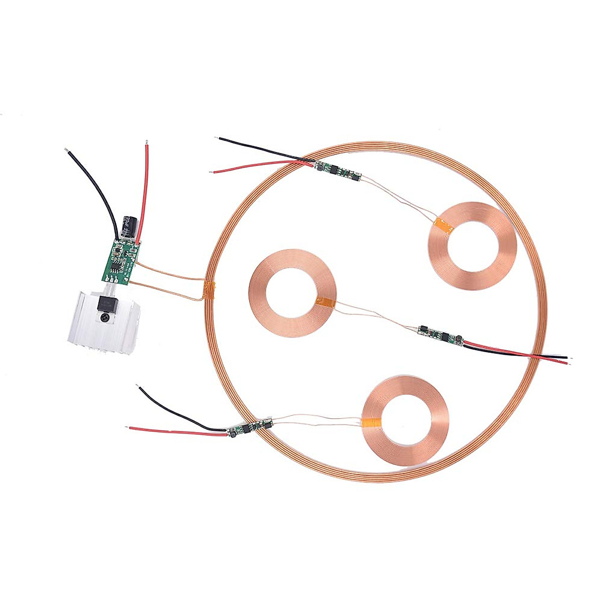 Taidacent High Power 24V 200mm One-to-Many Long Distance Wireless Inductive Coil Module Wireless Charging Coil Wireless Transmitter and Reveiver Coil Module Can be Used for Multiple Receivers