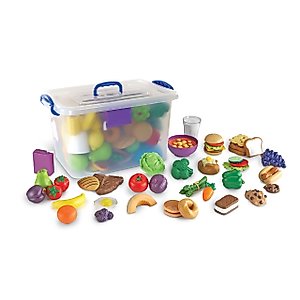 Learning Resources New Sprouts Classroom Play Food Set, 100 Pieces - LER9723,Multi,12 L x 7 W x 12 H in