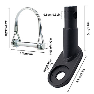 QzoneLife® Bicycle Trailer Coupler Hitch Black Universal Cycling Adapter Accessories Rear Replacement Axle Hitch Attachment for Child Pet Cargo Bike Trailers (Steel)