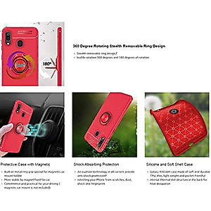 BLU View 2 Phone Case with Tempered Glass Screen Protector, Rotating Ring [Magnetic Car Mount] [Kickstand] Holder Soft TPU Protection Cover Case for BLU View 2 / B130DL (Blue)