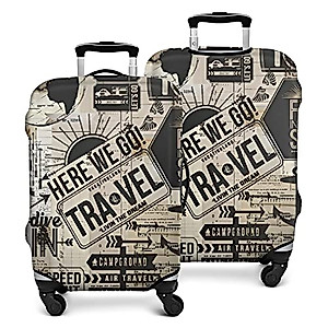 Xidingyue Luggage Cover Washable Travel Suitcase Protector Spandex Luggage Cover Fit 22-24 Inch Luggage - - Here we go Travel