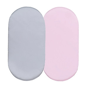 CsgrFagr 2PCS Newborn Baby Mose Basket Sheet Bassinet Sheet Cradle Sheet Pram Bassinet Pads Traveling Must Haves (Pink, One Size)