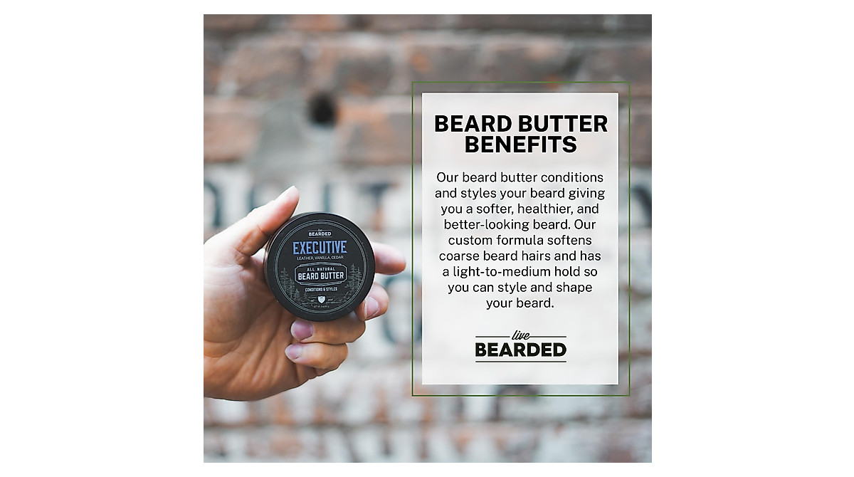 Live Bearded Executive Beard Butter - Made in USA for Healthy Beard Care