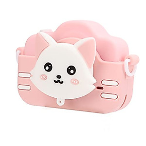 Kids Mini Camera 2 Inch Screen 2MP High Definition Cartoon Digital Camera Video Recorder Toy,for Photo and Video, Timed Shooting(Single Shot Pink)