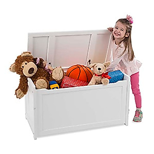 Melissa & Doug Wooden Toy Chest - White Furniture for Playroom - Kids Toy Box, Wooden Storage Organizer, Children's Furniture