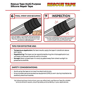 Bond It Rescue Tape, Self-Fusing Silicone Tape, Emergency Plumbing Pipe & Radiator Hose Repair, Electrical Insulation, Military Std, 1"x12', Black