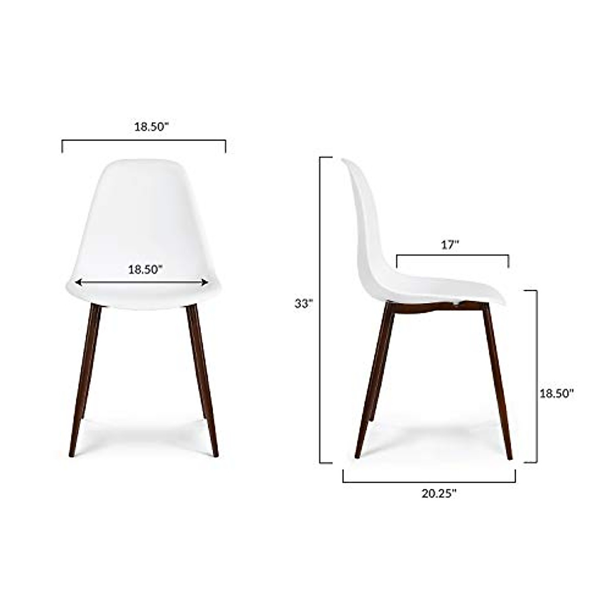 Poly and Bark Landon Sculpted Dining Chair in White (Set of 4)