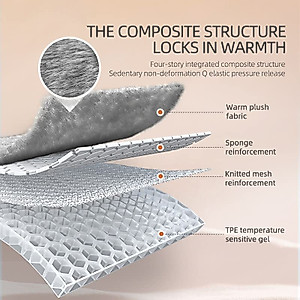 CNAMOY Gel Seat Cushion Warm Office Chair Cushion for Long Sitting Orthopedic Cushion for Butt, Tailbone, Sciatica, Coccyx & Back Pain Relief Chair Pads for Car, Wheelchair, Home, Long Trips - Grey