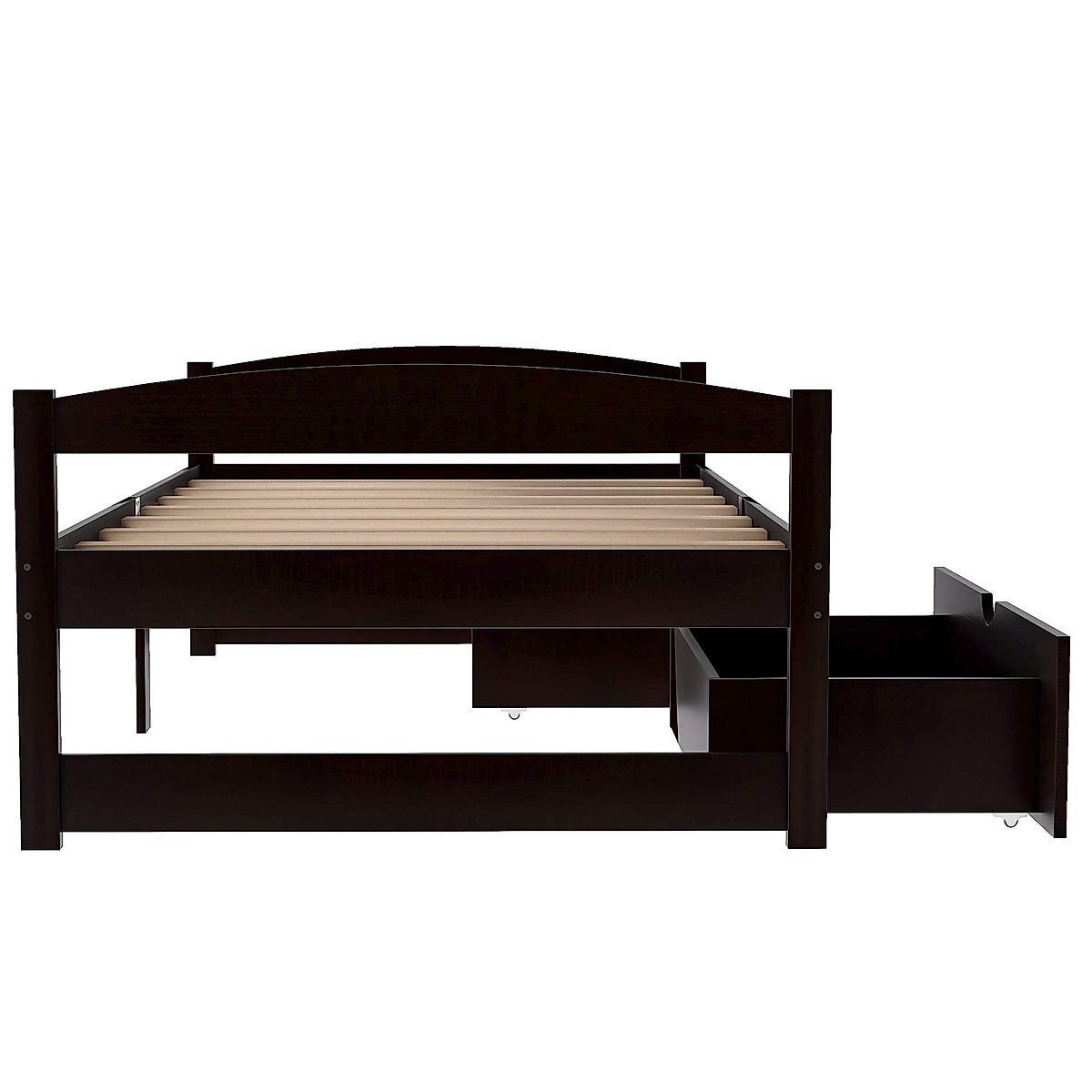 Lifeand Twin Size Daybed with 2 Drawers,Wood Storage Platform Bed for Kids Teens and Adults,No Box Spring Needed,Espresso