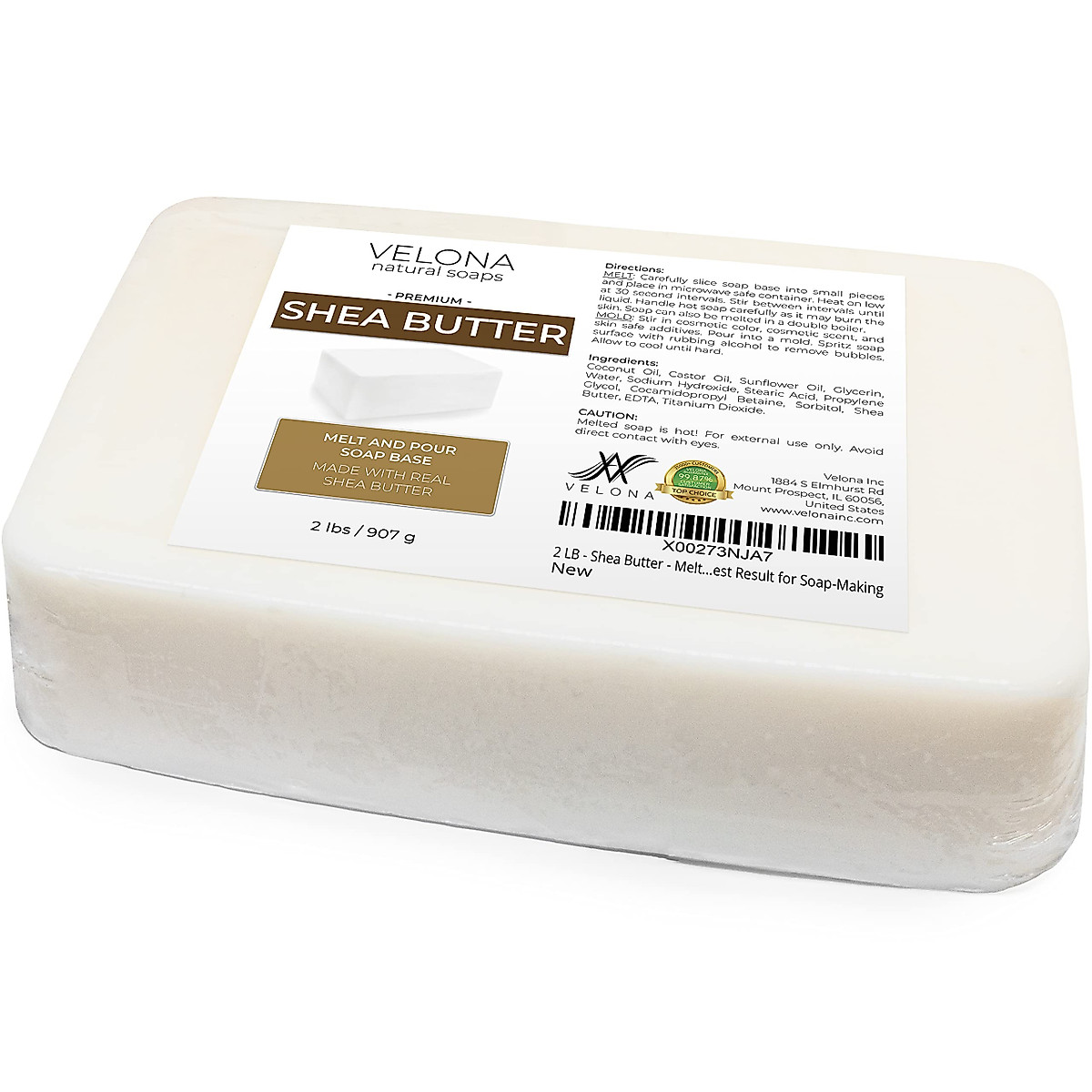 velona 2 LB - Shea Butter - Melt and Pour Soap Base SLS/SLES free | Natural Bars for The Best Result for Soap-Making