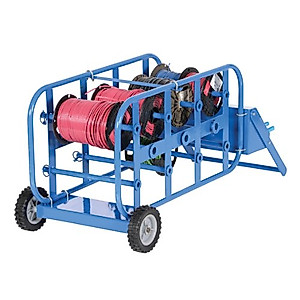 Vestil WIRE-D-E Steel Economy Wheel Wire Reel Caddy, Blue, 17-3/4" Width, 43-1/4" Height, 19-1/2" Depth, 150 lbs Capacity