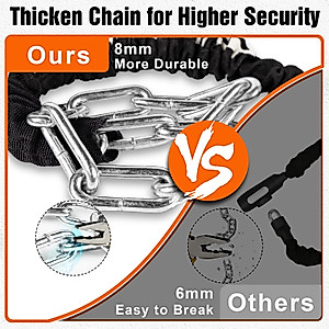 Titanker Bike Chain Lock, Bike Locks Security Anti-Theft Resettable Combination Bicycle Chain Lock 3.3 Feet Bike Locks for Bike, Motorcycle, Bicycle, Door, Gate, Fence, Grill (8mm Thick Chain)