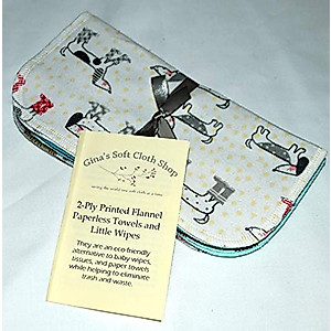 2 Ply Printed Flannel 8x8 Inches Set of 5 Little Wipes I Woof You