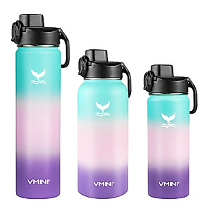 Vmini Push-Button Flip Lid, Compatible with Hydro Flask Wide Mouth Water Bottle, Wide and Rotating Handle, Easy to Carry - Leak-Proof, Compatible with Most Wide Mouth Water Bottles