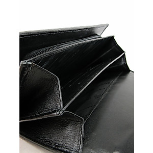 Pelgio Genuine Stingray Skin Leather Shoulder Cross Body Bag Purse (Black)