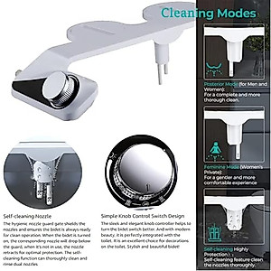 EOLTMESS Bidet Attachment for Toilet - Spa Bidet Toilet with Self-Cleaning Dual Nozzle Front & Rear Wash Adjustable Water Pressure Bidet Sprayer for Toilet(1/2)