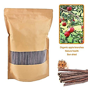 antiai Guinea Pig Toys Apple Sticks Timothy Hay Sticks 2 Combination, Rabbit Toy Bunny Treats Natural Hamster Chinchilla Rat Gerbil Chew Toys for Teeth Care