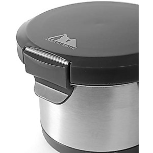 Arctic Zone Leak Proof Thermal Vacuum Insulated Food Jar Container with Safe & Easy 4 Lock Lid for Hot and Cold Food, 16oz Capacity - Grey