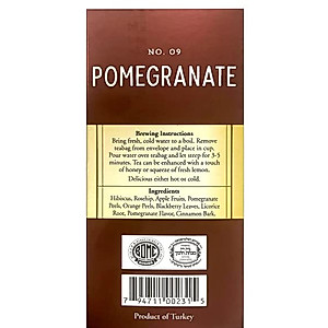 Galil Pomegranate Tea Pack of 3 – Caffeine-Free Herbal Tea, Certified Kosher Tea – Non-GMO Fruit Teabags 20 Count, 60 Tea Sachets Total (Pack of 3)