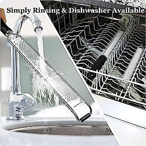 Sunivaca Lemon Zester Tool, Zester Grater with Handle, Citrus Zester, Parmesan Cheese Grater Handheld - Sharp Premium Stainless Steel Fine Blade Extra Long Size with HPPE Resistant Cut Glove